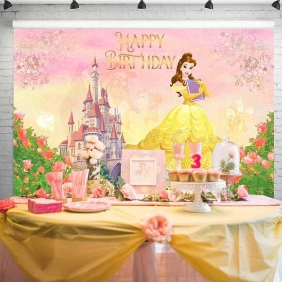 Party Supplies | Princess Belle Backdrop For Birthdayparty 75ft | Poshmark